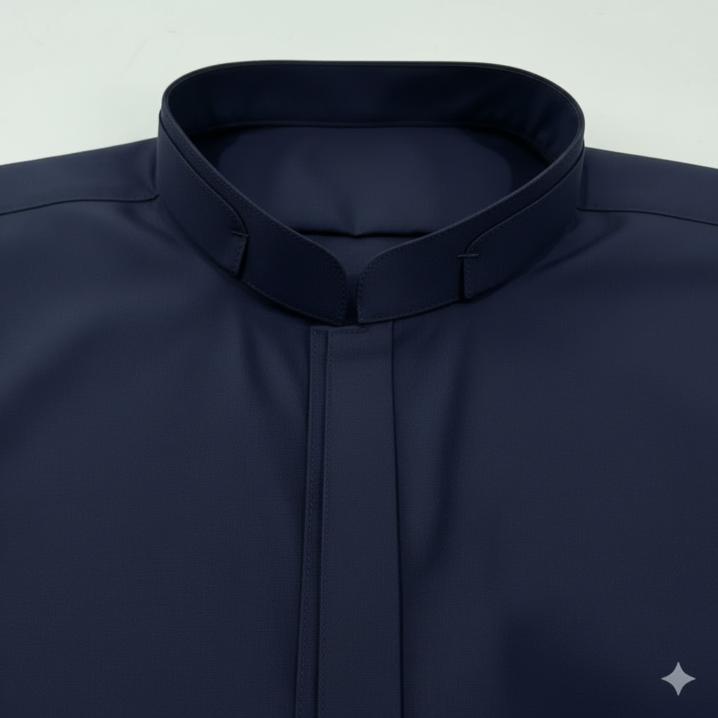 Wash & Wear Navy Blue Double Ban Stitched Shalwar Kameez